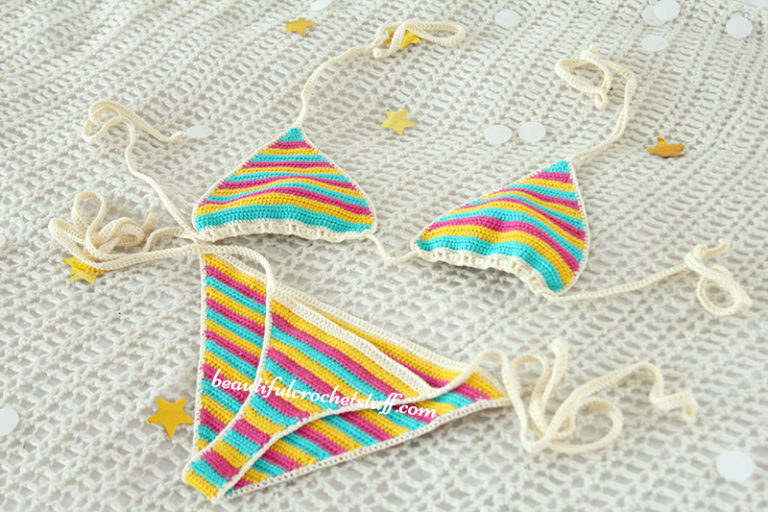 Crochet Colorful Bikini Free Pattern | Beautiful Crochet Stuff