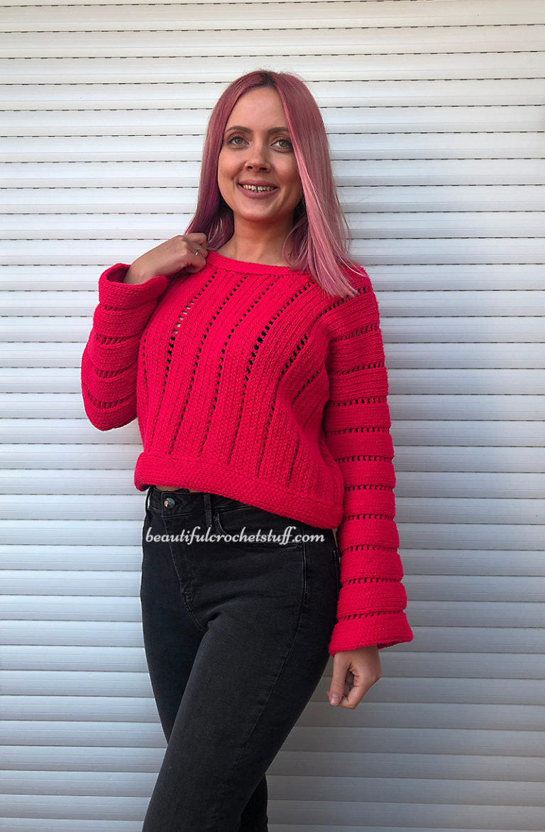 CROCHET STOCKINETTE STITCH SWEATER FREE PATTERN - Beautiful Crochet Stuff