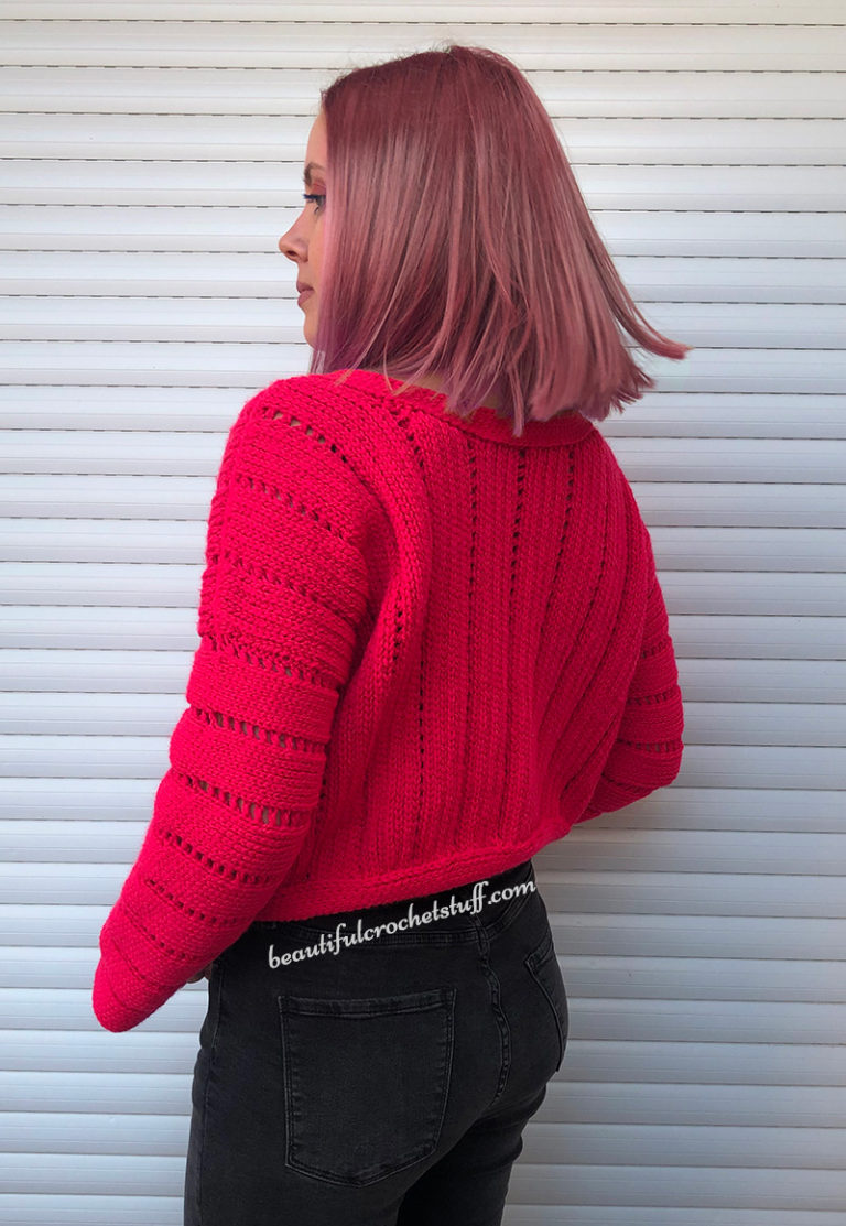 CROCHET STOCKINETTE STITCH SWEATER FREE PATTERN - Beautiful Crochet Stuff