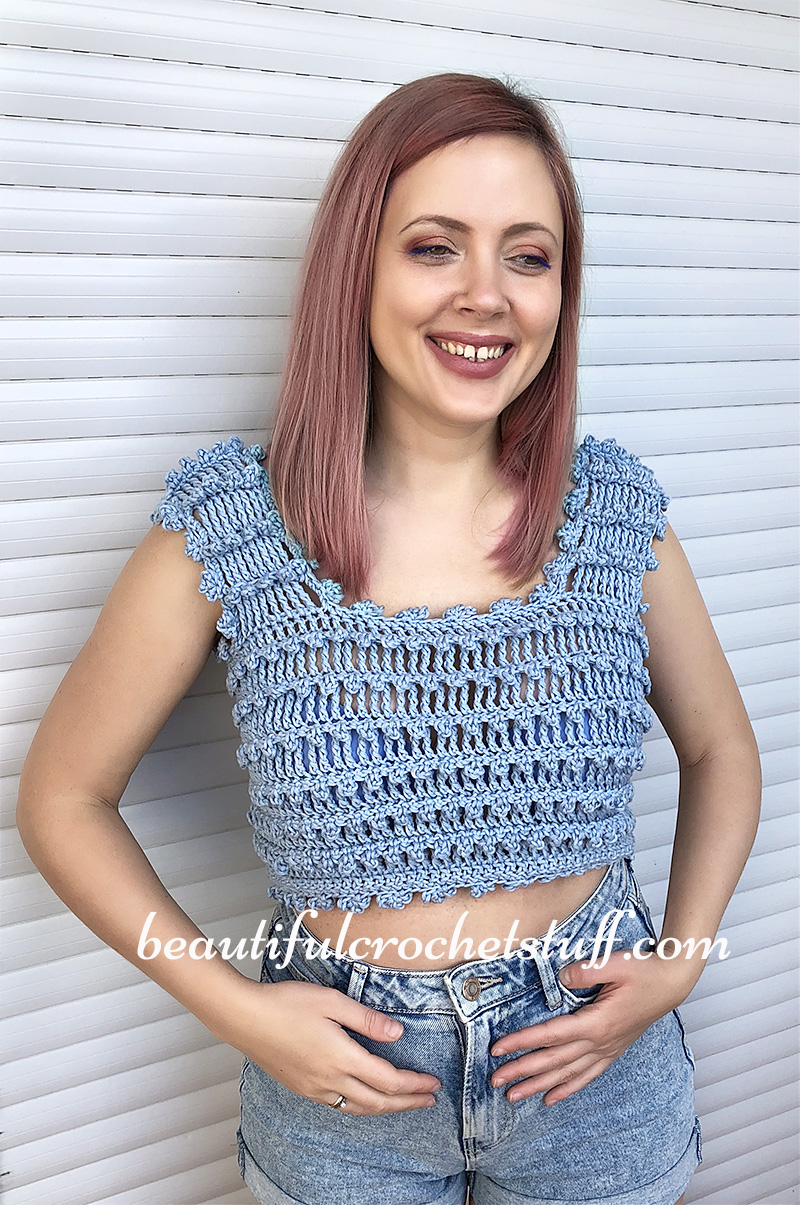 CROCHET CROP TOP FREE PATTERN (MOON) - Beautiful Crochet Stuff