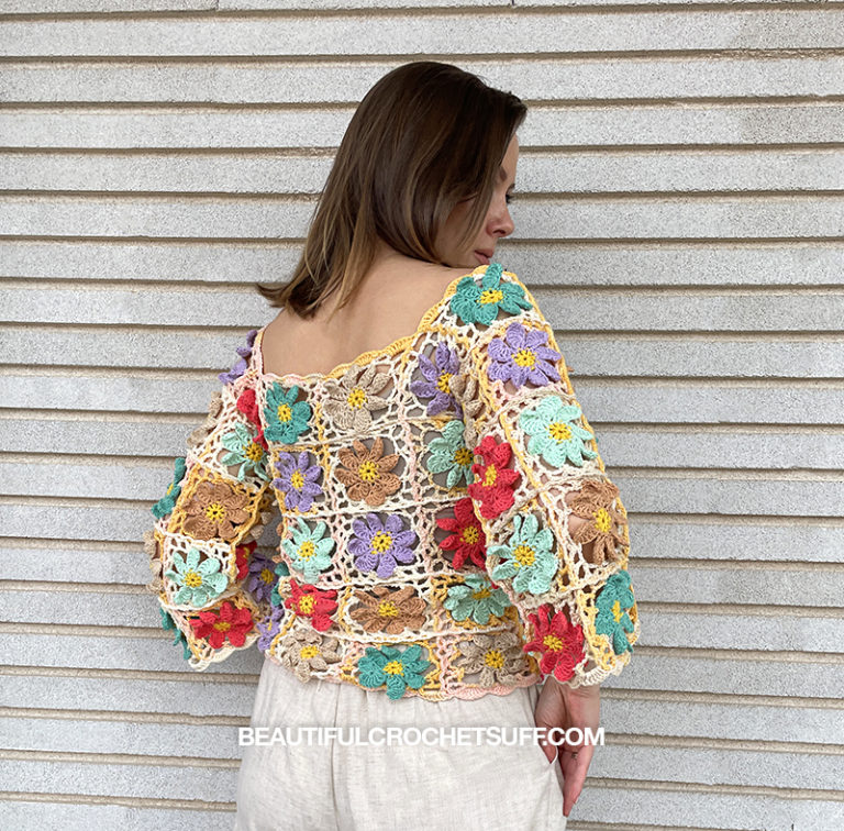 CROCHET FLOWER TOP PATTERN - Beautiful Crochet Stuff