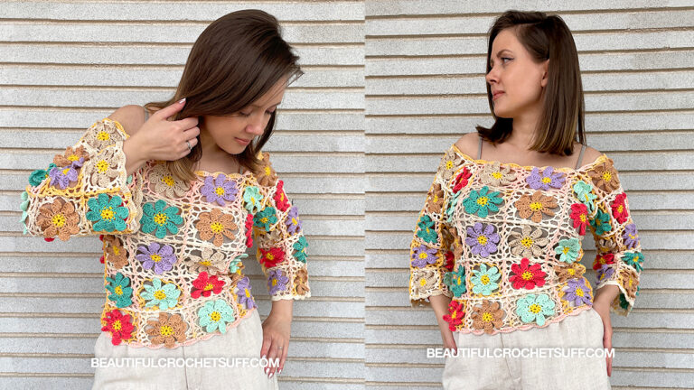 CROCHET FLOWER TOP PATTERN - Beautiful Crochet Stuff
