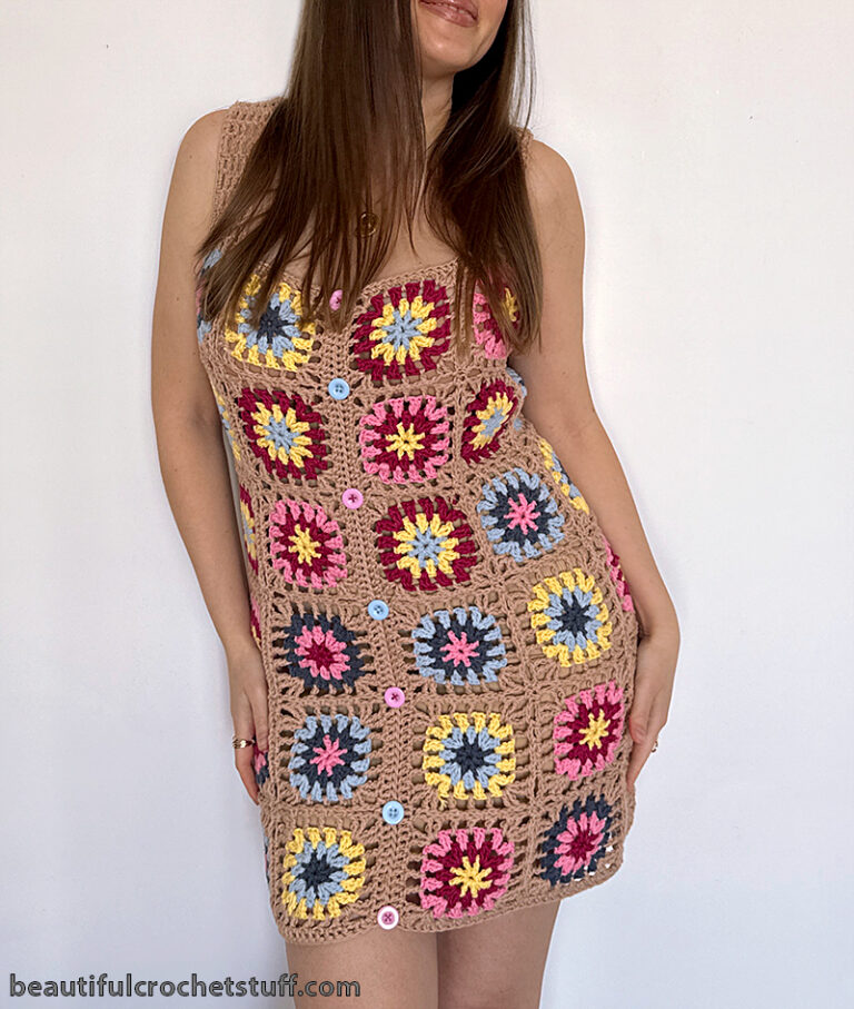 Granny Square Crochet Dress Pattern - Beautiful Crochet Stuff