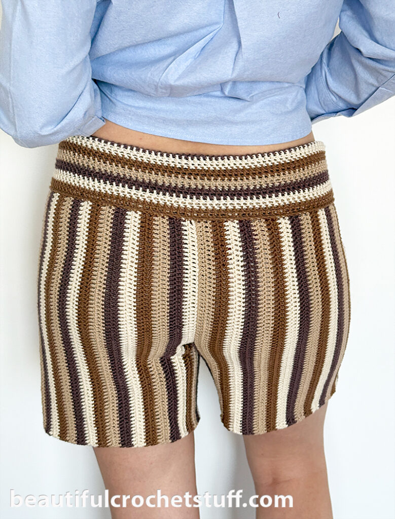 Crochet Vertical Striped Shorts Pattern - Beautiful Crochet Stuff